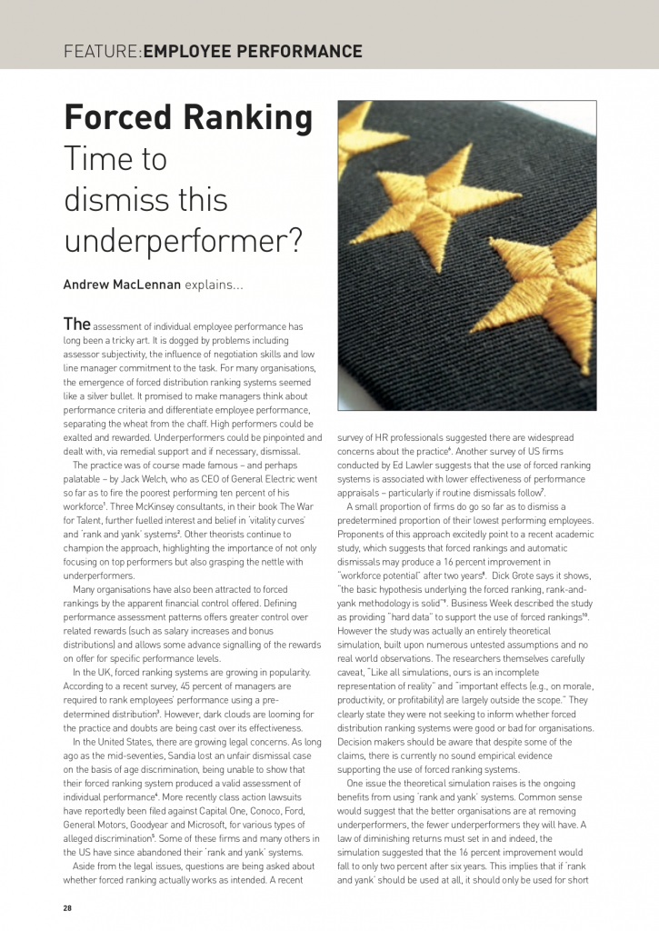 Forced Ranking: Time to dismiss this underperformer? | Strategy ...